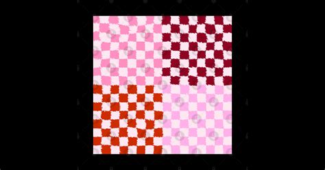 Pink And Red Checkerboard Grid Textured Checkerboard Sticker TeePublic