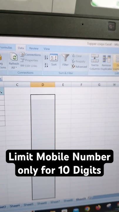 Allow Only 10 Digits Mobile Number In A Cell Set A Character Limit In Ms Excel Cell