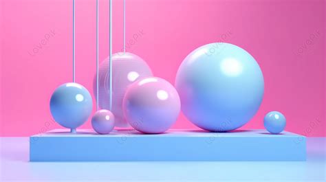 미니멀리즘을 구현하고 3d 기술을 통해 생성된 생생한 파란색 배경에 빛나는 구가 있는 파스텔 추상 기하학적 모양 파스텔 미니멀리즘 배경 생성 배경 미니멀 배경 이미지