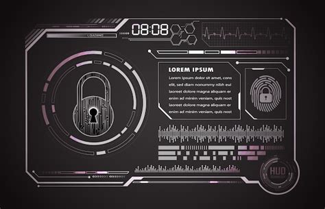 Premium Photo Hud Padlock Digital Cyber Security