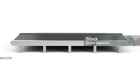 빈 컨베이어 벨트는 흰색 배경에 고립되어 있습니다 3d 렌더링 컨베이어 벨트에 대한 스톡 사진 및 기타 이미지 컨베이어 벨트 허리띠 수평 구성 Istock