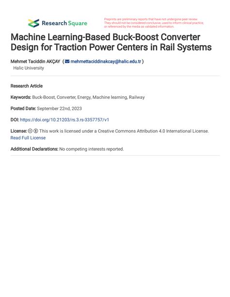 Pdf Machine Learning Based Buck Boost Converter Design For Traction Power Centers In Rail Systems