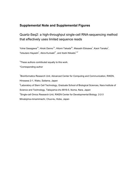 Full Article Quartz Seq2 A High Throughput Single Cell Rna Sequencing