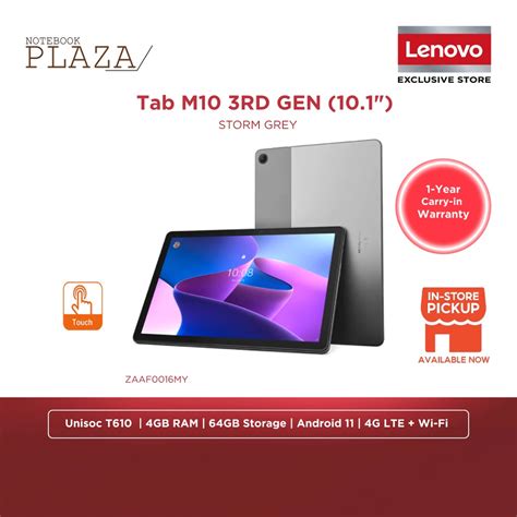 Lenovo Tab M Rd Gen Tb Xu Zaaf My Wuxga Storm Grey Unisoc T Gb Gb Lte