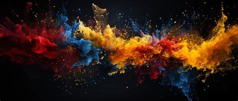 Premium Ai Image Abstract Color Particles On Black Background Close Up