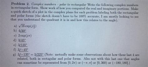 Solved Problem Compler Numbers Polar To Rectangular Chegg