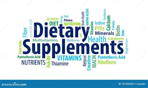 Dietary Supplements Word Cloud Stock Vector Illustration Of Fiber