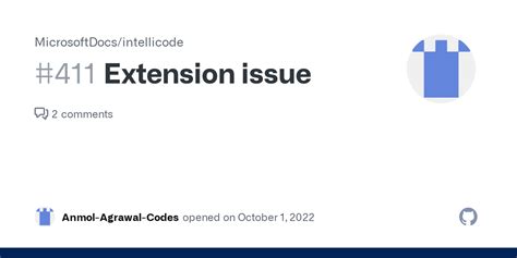Extension Issue · Issue 411 · Microsoftdocsintellicode · Github