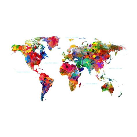 world splatter map poster by graysondesign