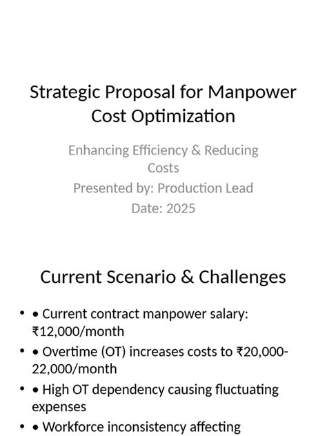 Manpower Cost Optimization Plan Pdf