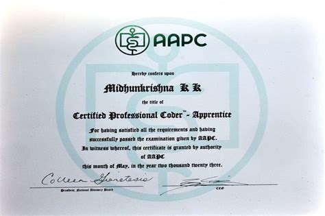 Midhun Krishna K K On Linkedin Aapc Cpccertified Medicalcoding