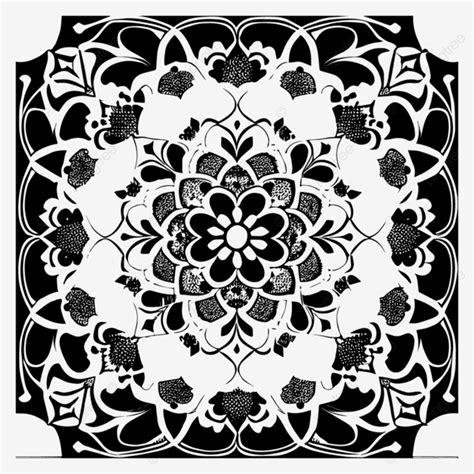이 무료 만다라 벡터 패턴으로 아름다운 것을 만드세요 꽃 만다라 패턴 벡터 흑백 디자인 만다라 Png 일러스트 및 벡터
