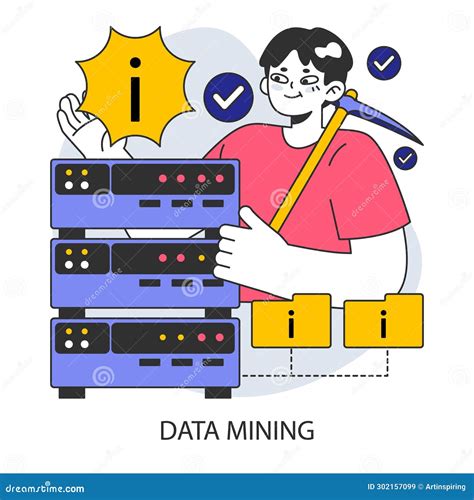 Data Mining An Expert Analyzing Servers For Valuable Insights Stock Vector Illustration Of