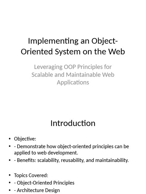 Implementing Oop On Web Pdf Object Oriented Programming Model