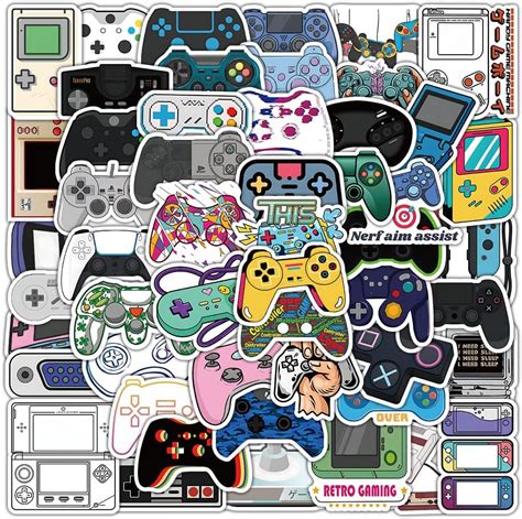 50 Pcs Retro Gamepad Stickers Game Controller Decals For