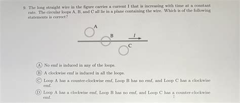 solved the long straight wire in the figure carries a