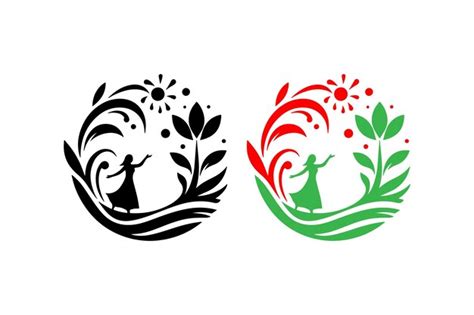 Premium Vector Colourful And Beautiful Girl Tree And Sun Image Victor Illustration