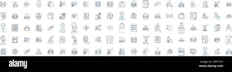 Business Hub Line Icons Collection Nerking Collaboration Resources