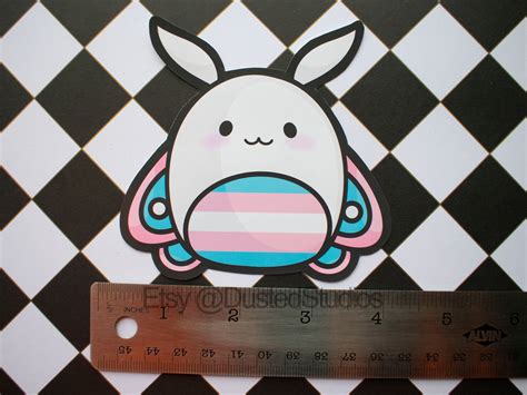 Transgender Pride Moth Gloss Sticker Etsy
