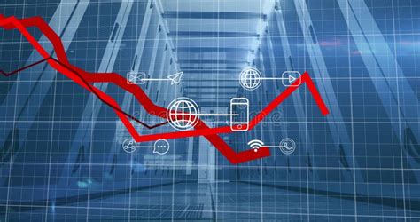 image of statistical data processing and multiple digital icons against