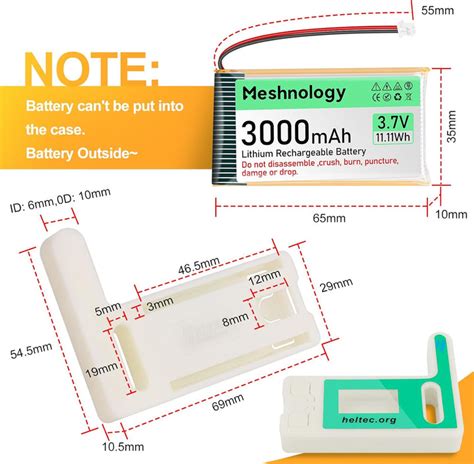2 Pack Esp32 Lora V3 Module With 3000mah Battery And Antenna Meshnology