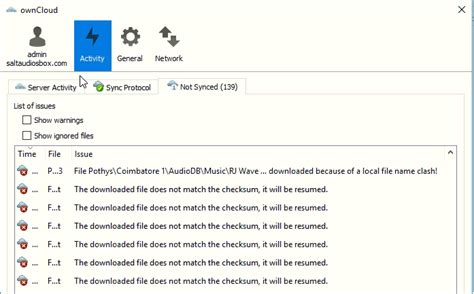 file does not match checksum desktop owncloud central