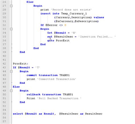 Sharing How To Create An Stored Procedure With COMMIT Or ROLLBACK Transaction