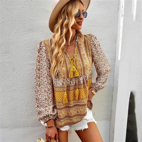 Boho Tops For Women Shop Bohemian Blouses And Tees