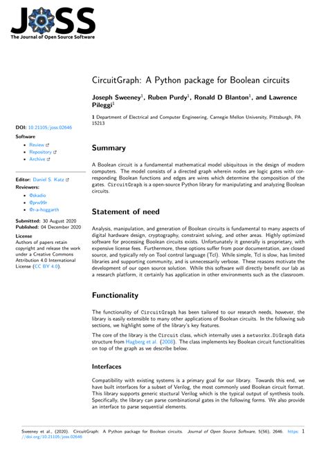 Pdf Circuitgraph A Python Package For Boolean Circuits