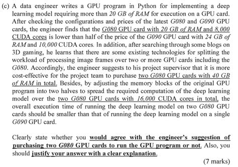 Solved C A Data Engineer Writes A Gpu Program In Python