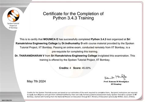 Mounica E On Linkedin Python Iitbombay Spokentutorial Coding
