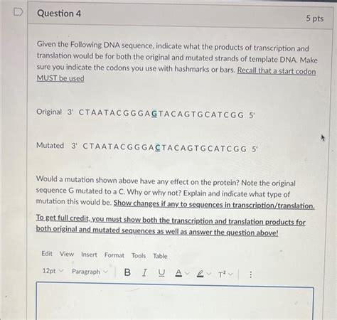 Solved Given the Following DNA sequence, indicate what the | Chegg.com