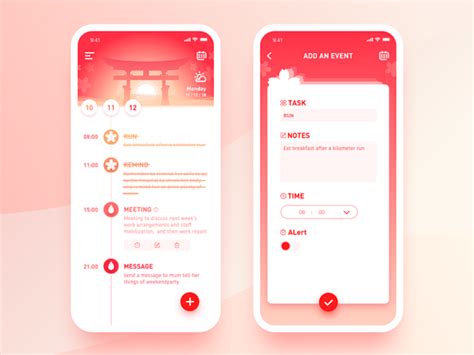 待办事项列表sakura粉红色每日ui Ux任务管理器任务计划移动列表管理待办事项列表应用程序