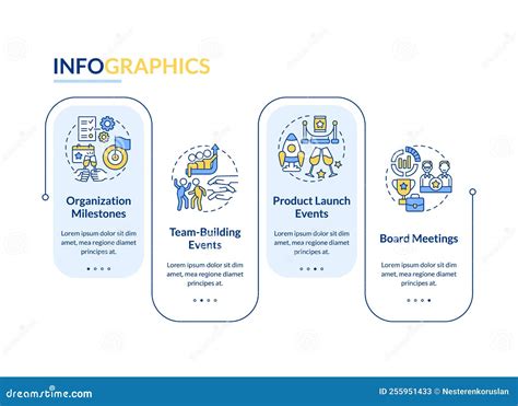 Corporate Events Examples Rectangle Infographic Template Stock Vector