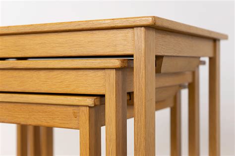 Vintage Scandinavian Oak Nesting Tables For Sale At StDibs