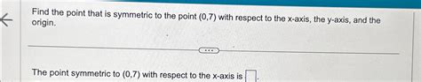 solved find the point that is symmetric to the point 0 7
