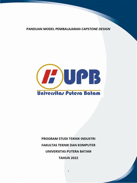 Panduan Model Pembelajaran Capstone Design Prodi Teknik Industri Pdf