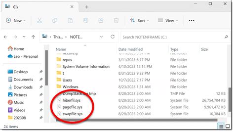 What Are Hiberfil Sys Swapfile Sys And Pagefile Sys And How Do I Remove Them Ask Leo