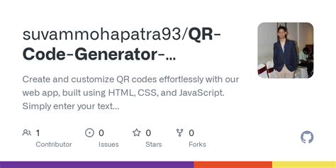 GitHub Suvammohapatra QR Code Generator Frontend Create And Customize QR Codes Effortlessly
