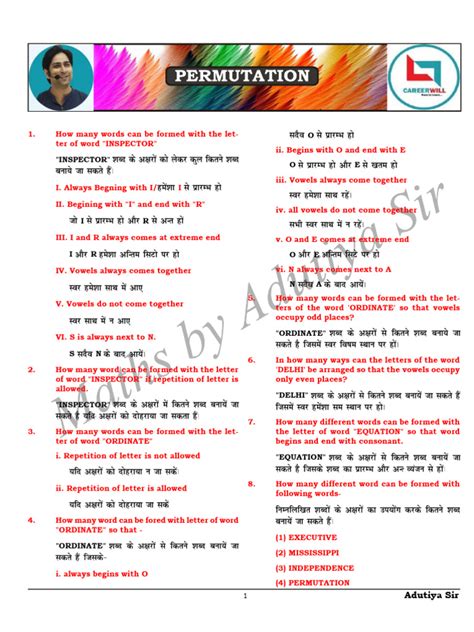 Permutation Pdf