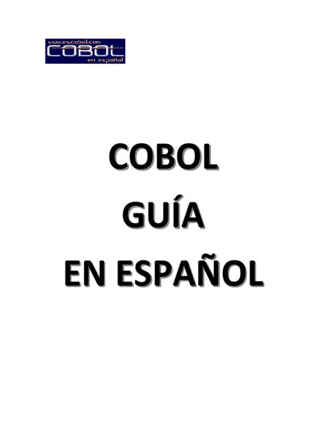 Cobol Guia Español Pdf Archivo De Computadora Lenguaje De