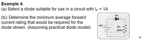 Solved A Select A Diode Suitable For Use In A Circuit With Chegg Com