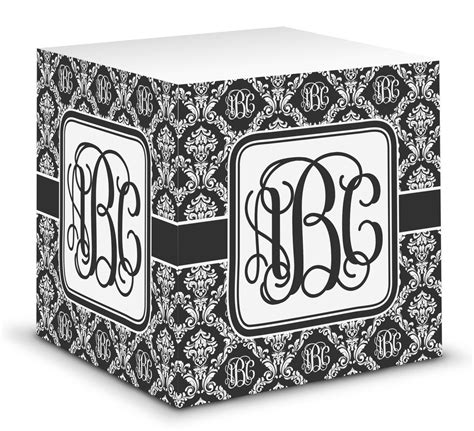 Monogrammed Damask Sticky Note Cube Personalized Youcustomizeit