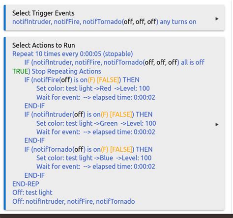 Multiple Notifications On Programmable Bulbs 📐 Rule Machine® Hubitat