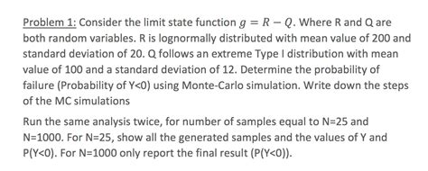 problem 1 consider the limit state function g r