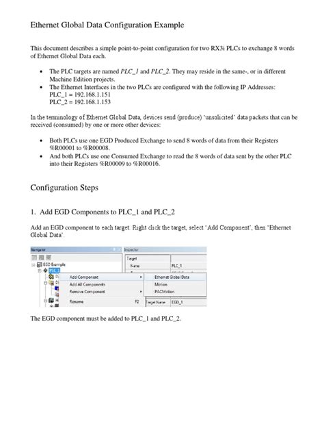 Ethernet Global Data Configuration Example Pdf Ethernet