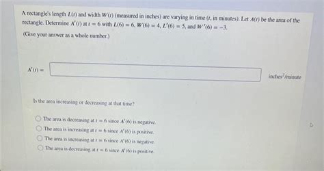 A Rectangle S Length L T And Width W T Measured In Chegg