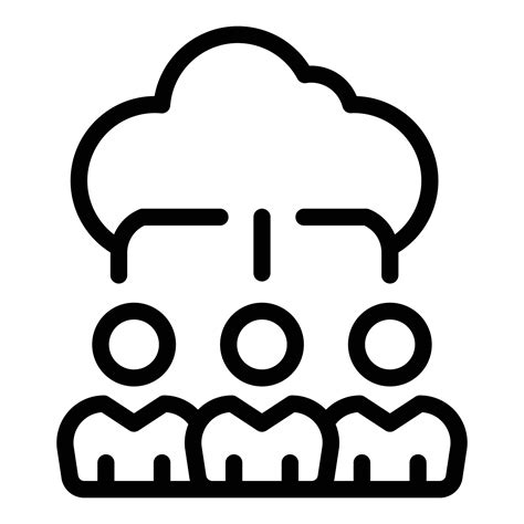 Cloud Customer Database Icon Outline Style 15911619 Vector Art At Vecteezy
