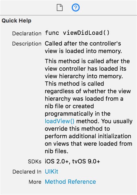 xcode9 why xcode doesn t show descriptions in quick help stack