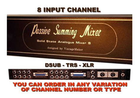 8x2 Passive Studio Summing Mixer Xlr Trs Or Dsub Io Select Connection Type 8x2 Passive Studio Summing Mixer Xlr Trs Or Dsub Io Select Connection Type